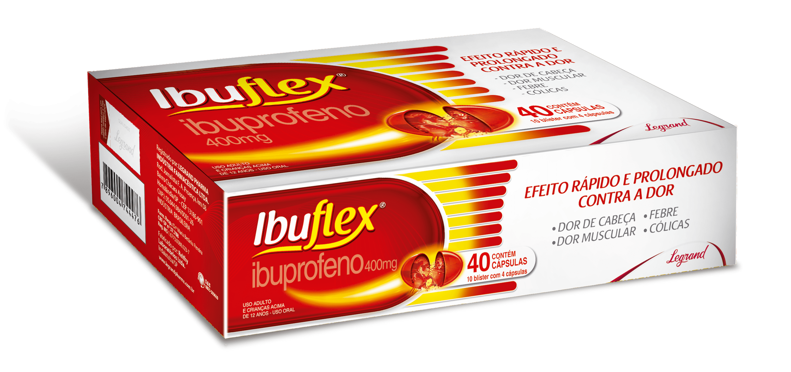 Bula do Ibuflex 400mg 4caps Gel Legrand | CliniGuia